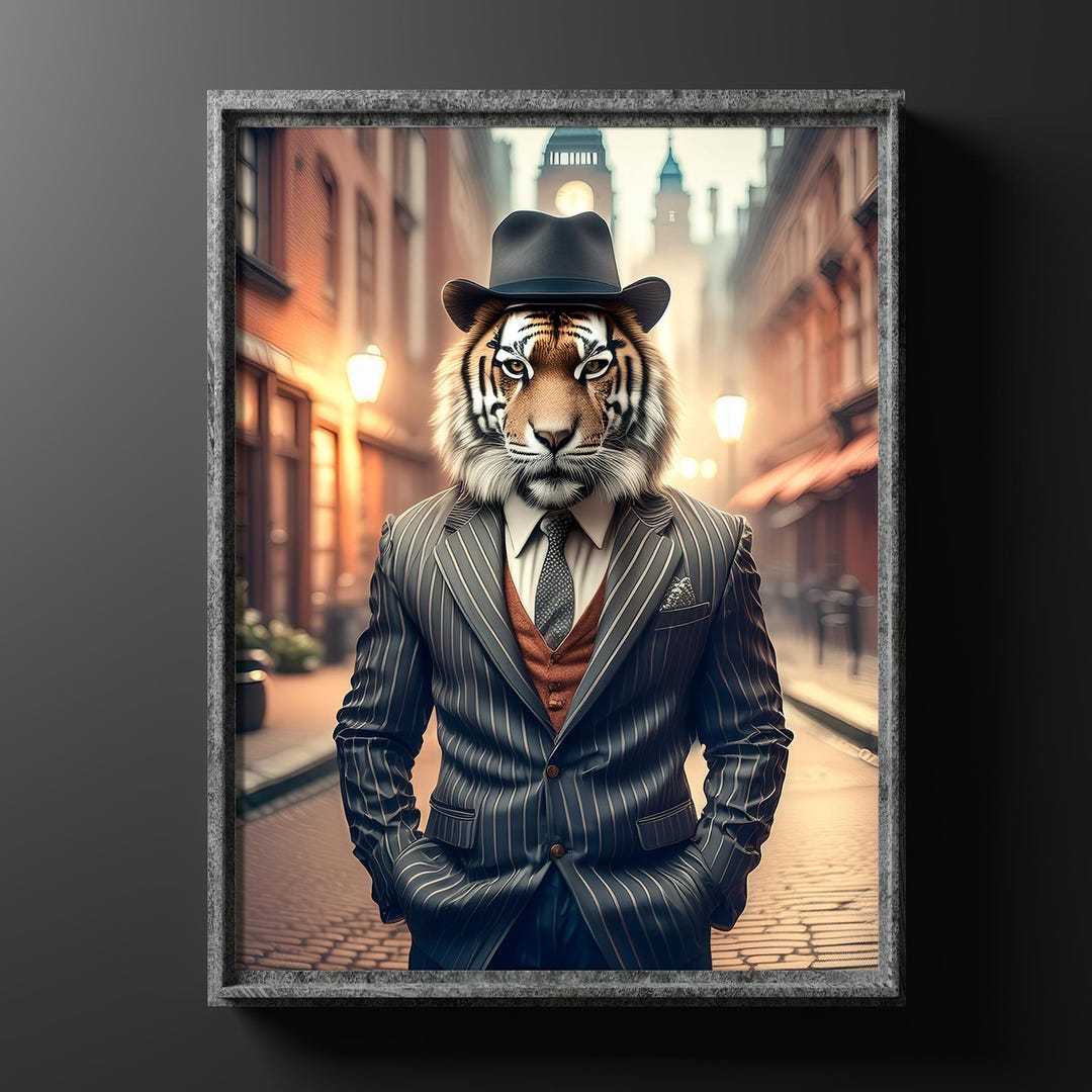Tiger Gangster Wall Art Print - Unique Poster Home Decor and Digital ...