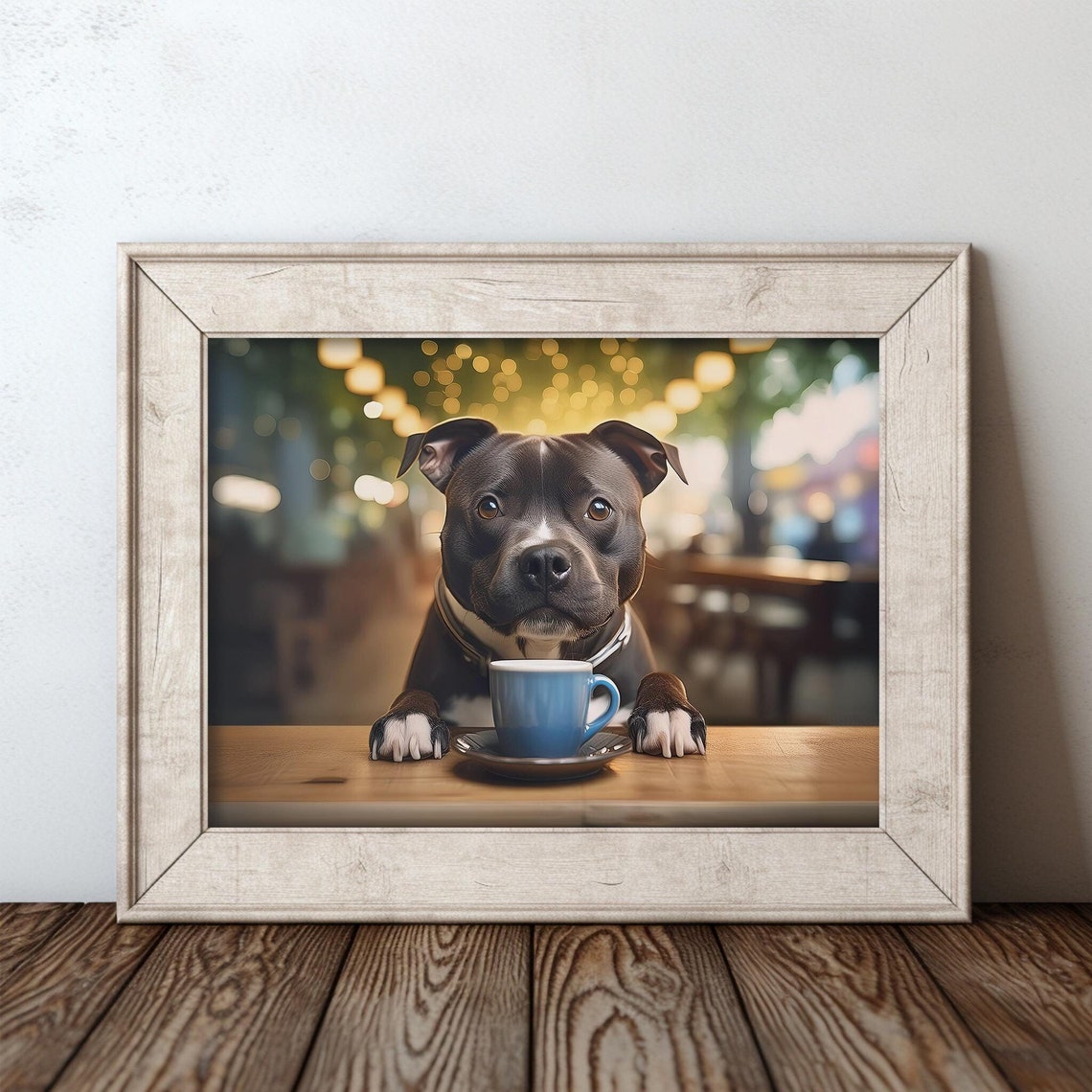 Staffordshire Bull Terrier Coffee Art Print - Cozy Home Décor, Dog ...