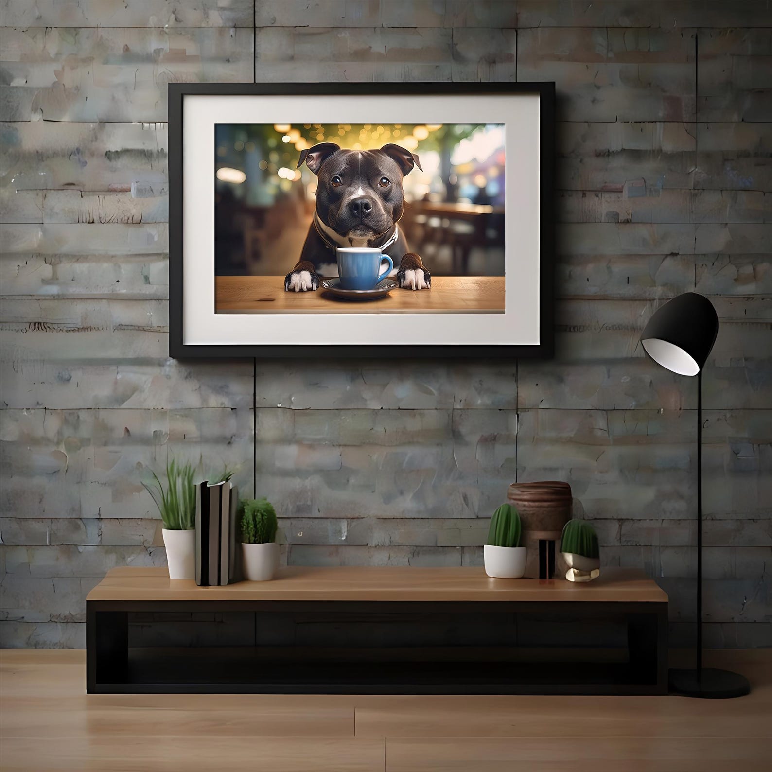 Staffordshire Bull Terrier Coffee Art Print - Cozy Home Décor, Dog ...
