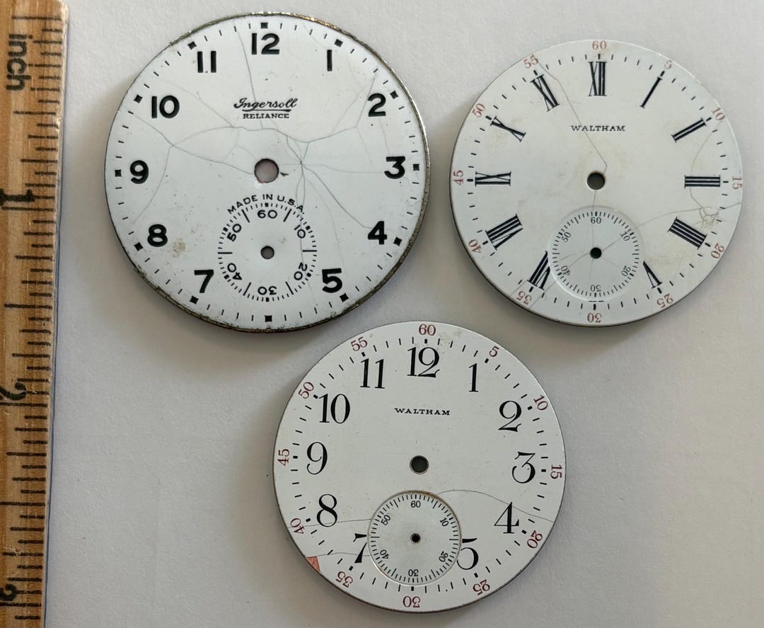 Vintage Porcelain Pocket Watch Faces: Victorian Craft Supplies (set of ...