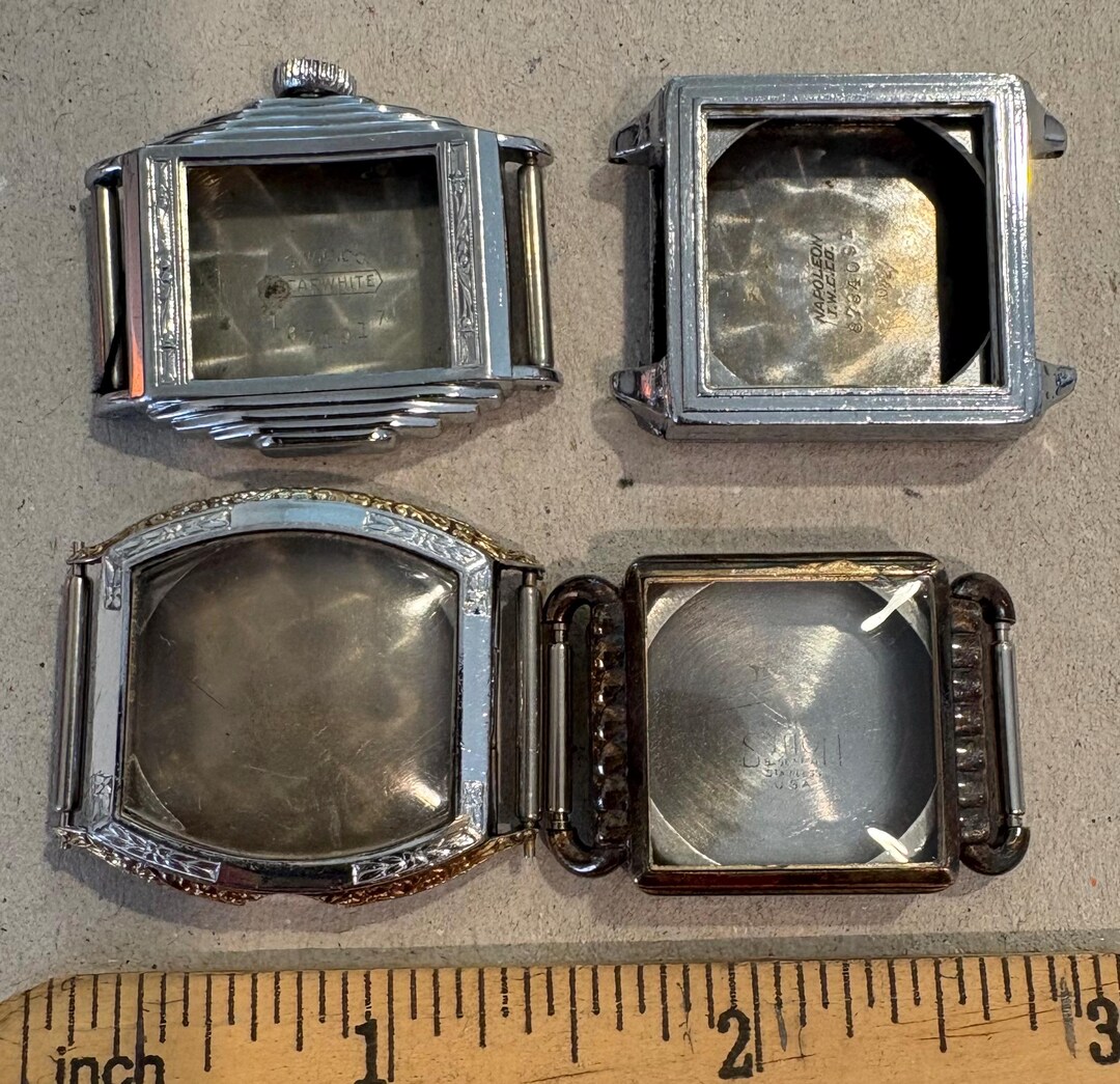 This Old LOT of 4 Silver and Gold Tone Vintage WATCH Cases. Watches ...
