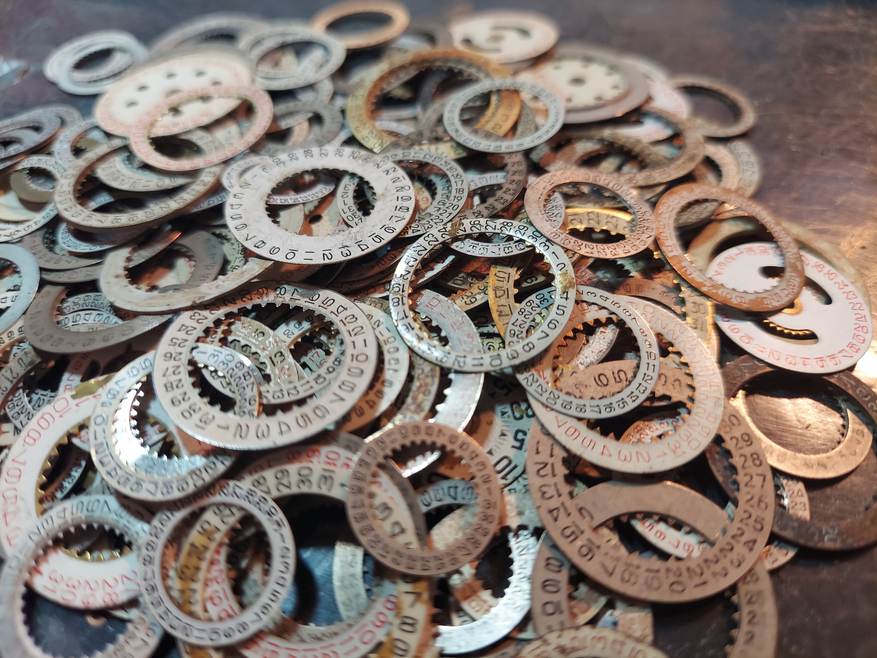 10 Watch Date Number Rings Old Discs Assorted Lot Calendar - Etsy