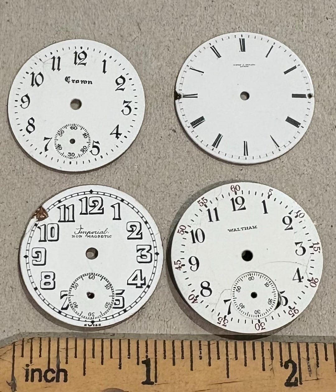 Vintage Porcelain Pocket Watch Faces: Victorian Craft Supplies (set of ...