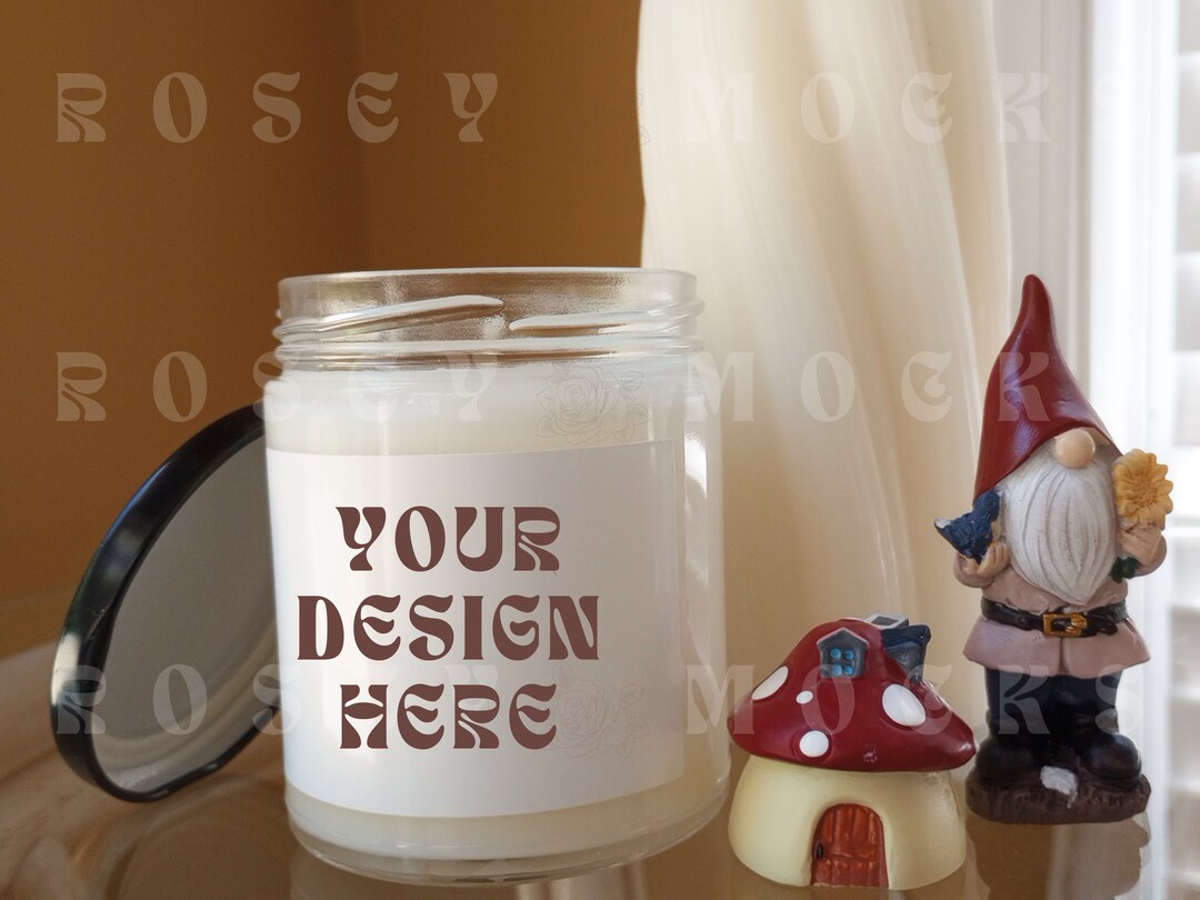 Cottage Core Candle Mockup, Aesthetic Candle Mockup, Whimsical Candle ...