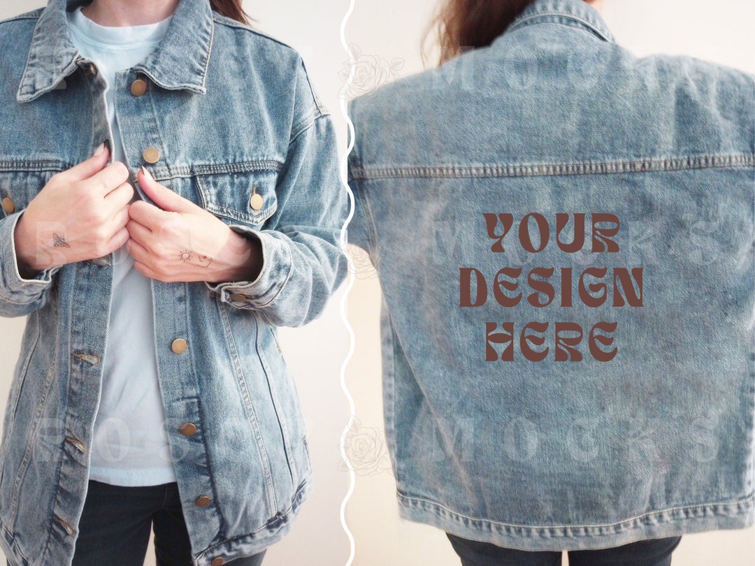 Jean Jacket Mockups, Aesthetic Jean Jacket Mockcup, Aesthetic Png Jean ...