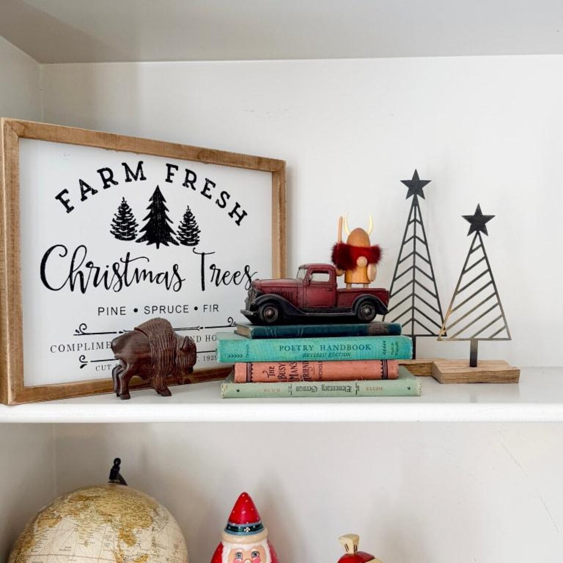 Christmas Trees Metal and Wood | Rustic Modern Christmas Decor | Metal ...