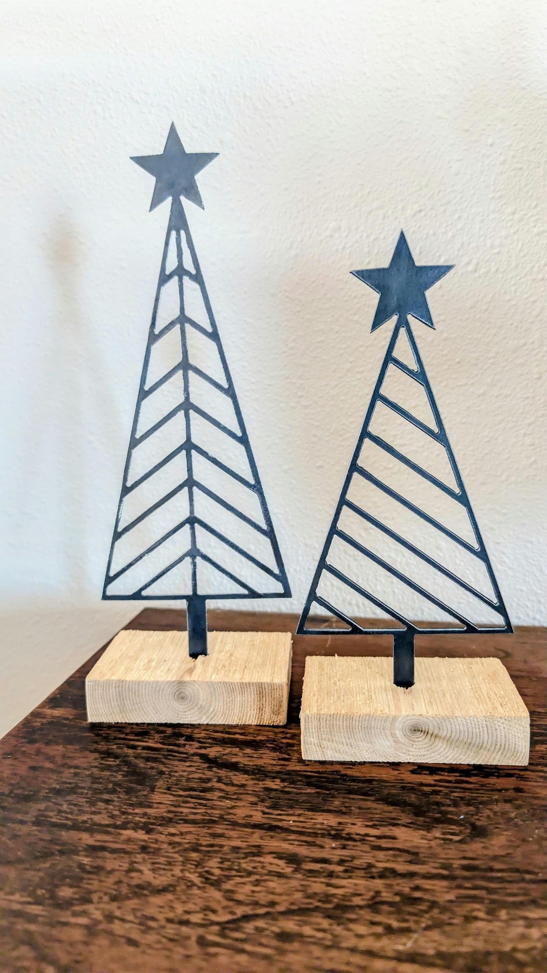 Christmas Trees Metal and Wood | Rustic Modern Christmas Decor | Metal ...