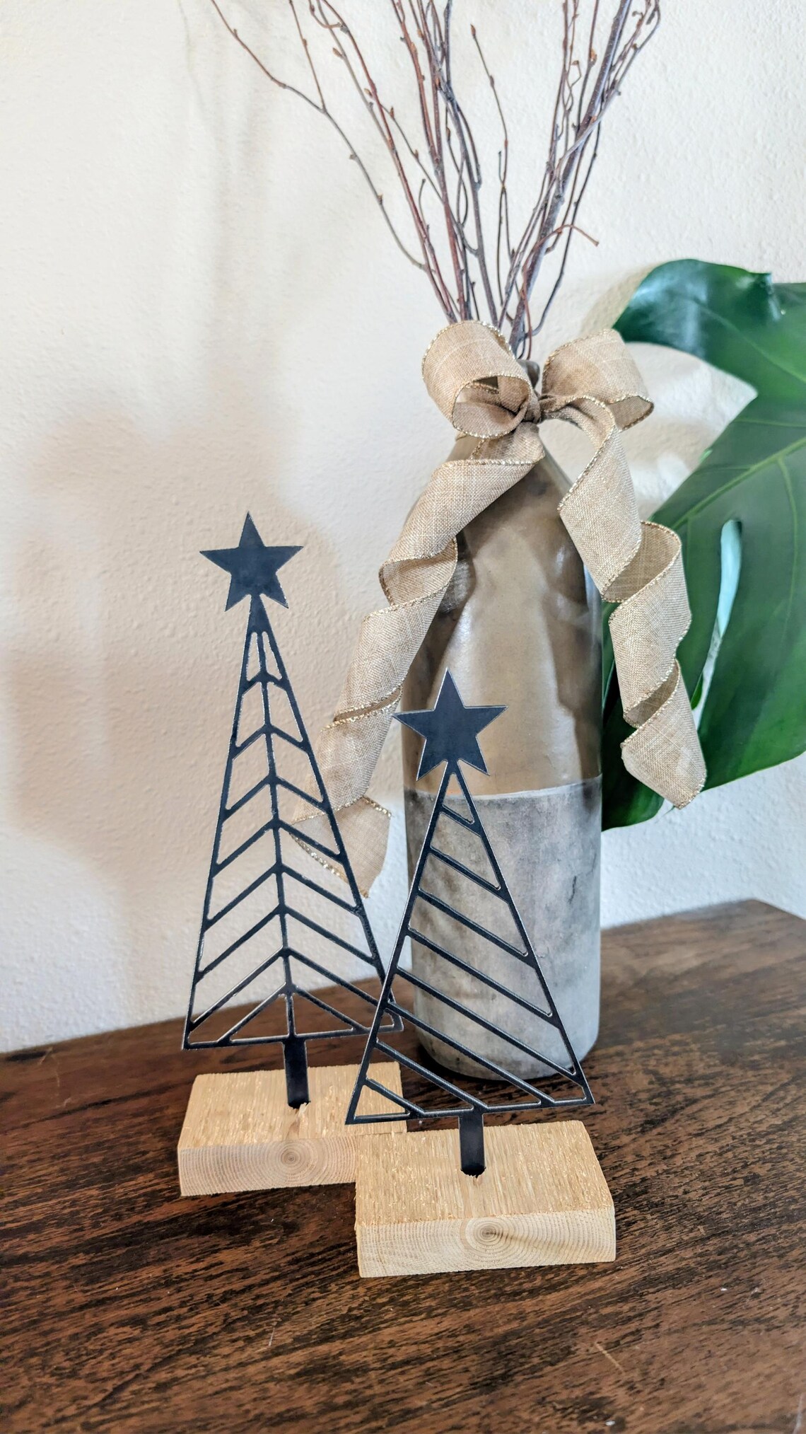 Christmas Trees Metal and Wood | Rustic Modern Christmas Decor | Metal ...
