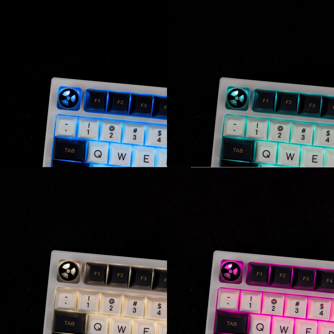 2PC Backlit Radiation Symbol Handcrafted Resin Keycap, Custom Artisan ...