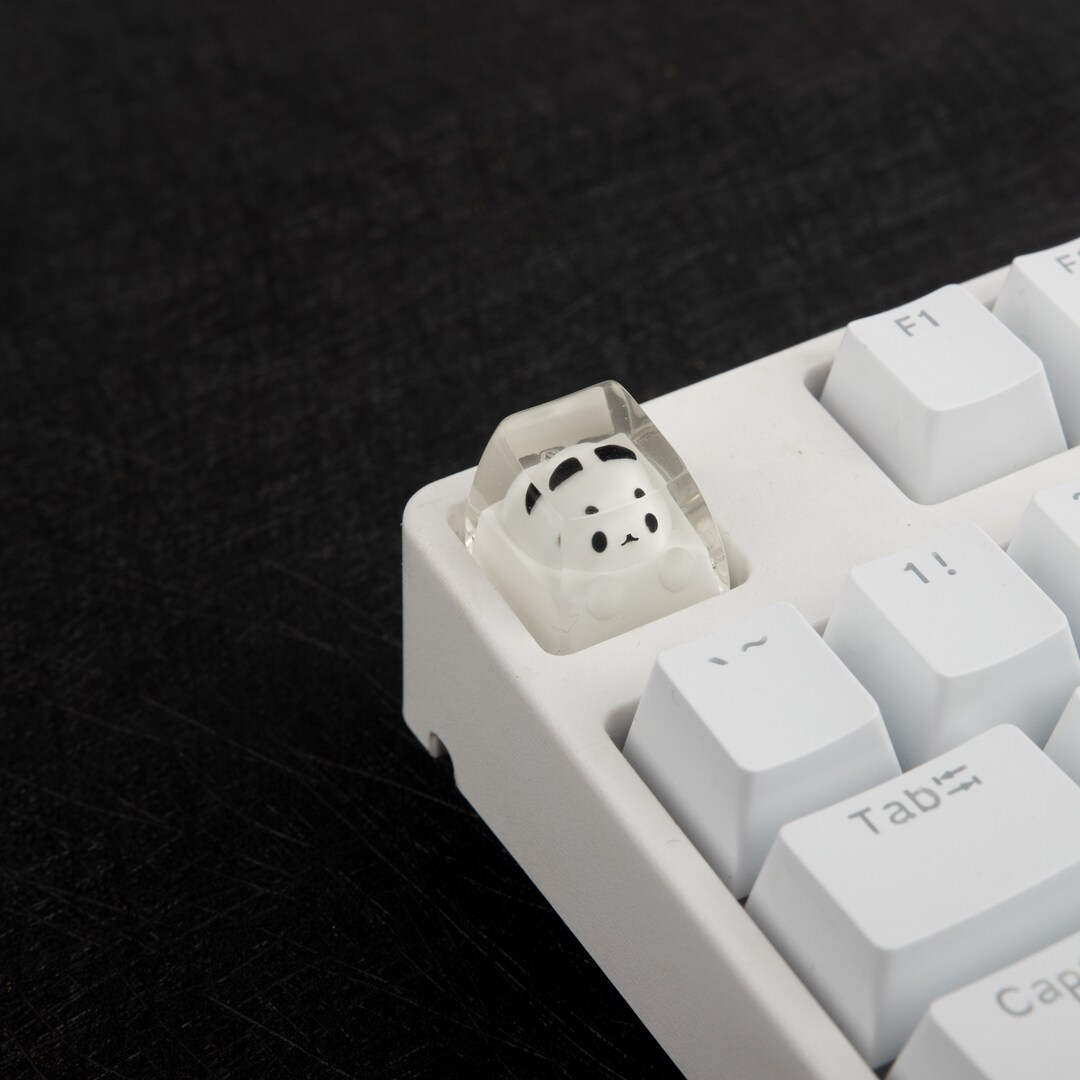 Cute White Cat Handcrafted Resin Keycap, Custom Artisan Glossy Touch ...