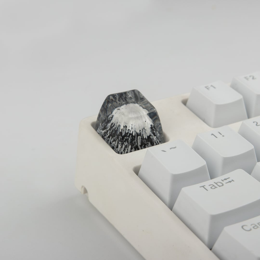 Snowy Mountain Handcrafted Resin Keycap, Custom Artisan Glossy Touch ...