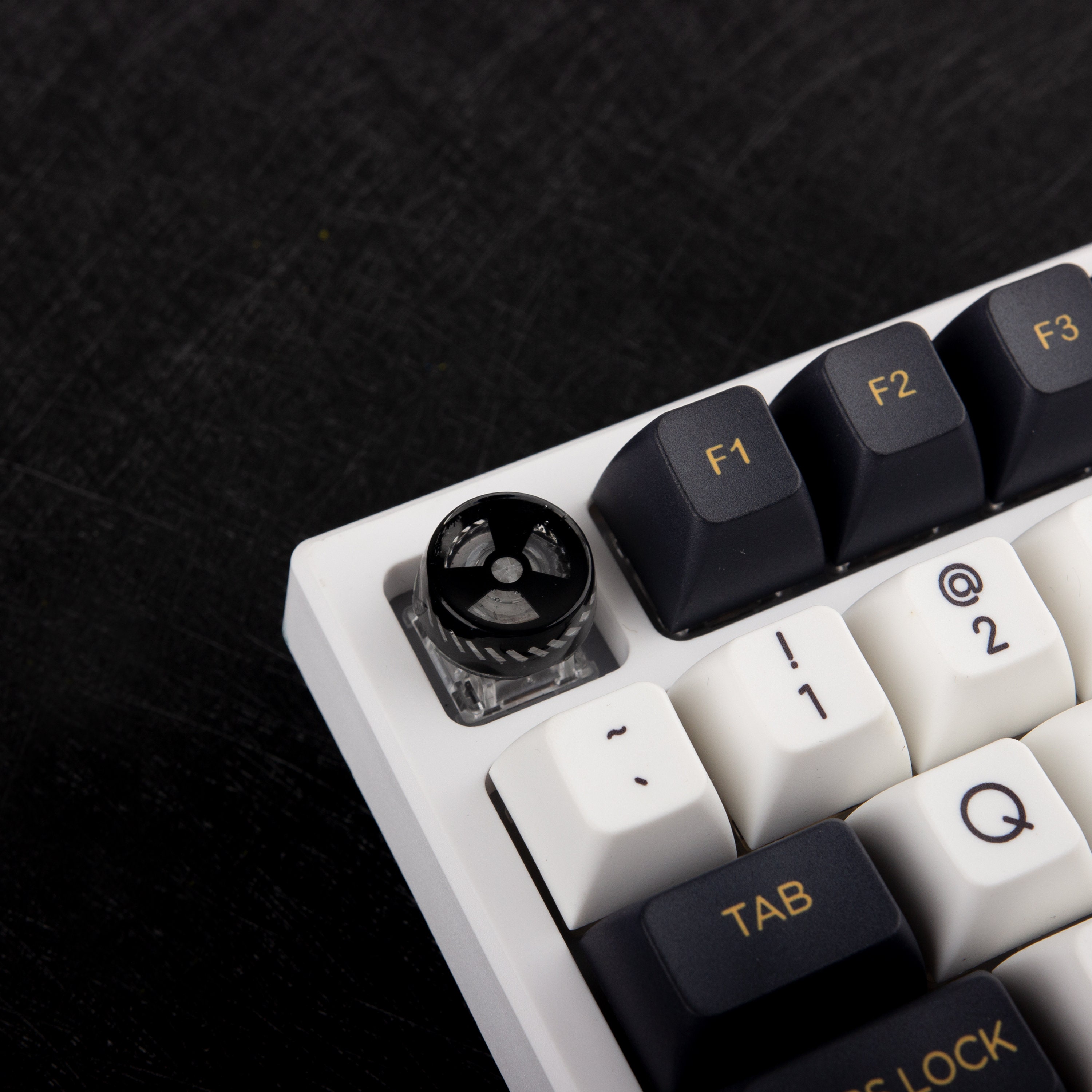2PC Backlit Radiation Symbol Handcrafted Resin Keycap, Custom Artisan ...