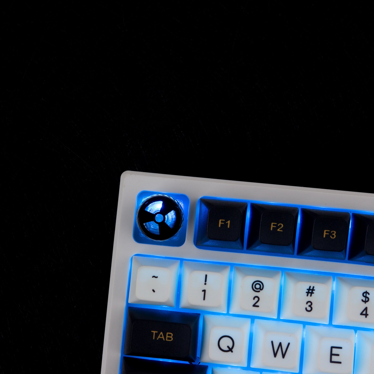 2PC Backlit Radiation Symbol Handcrafted Resin Keycap, Custom Artisan ...