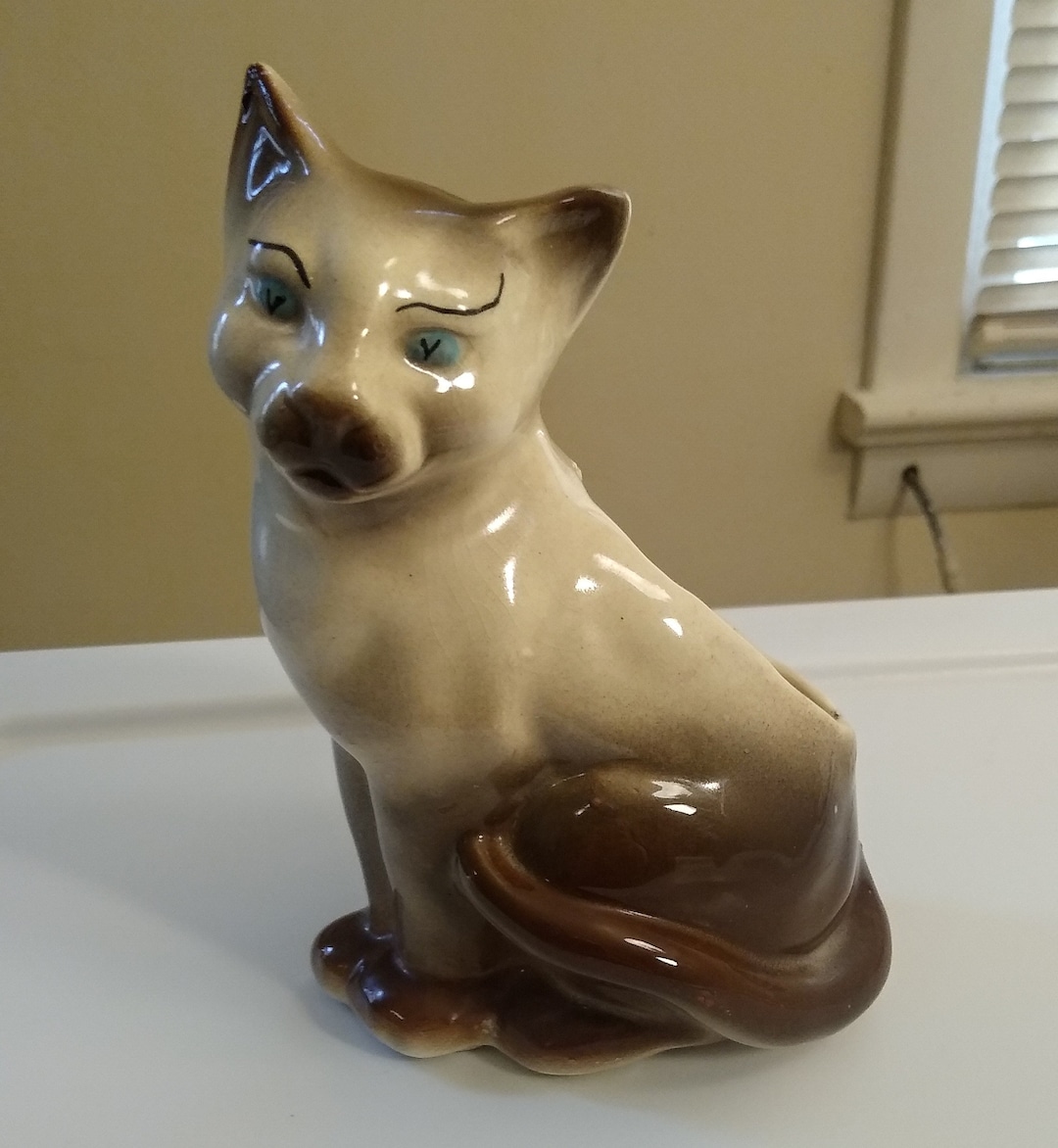 Vintage Royal Copley Ceramic Siamese Cat Planter Vase - Etsy