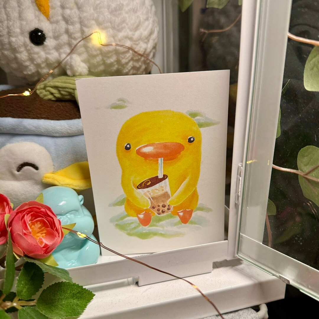 Boba Duck Art Print - Etsy