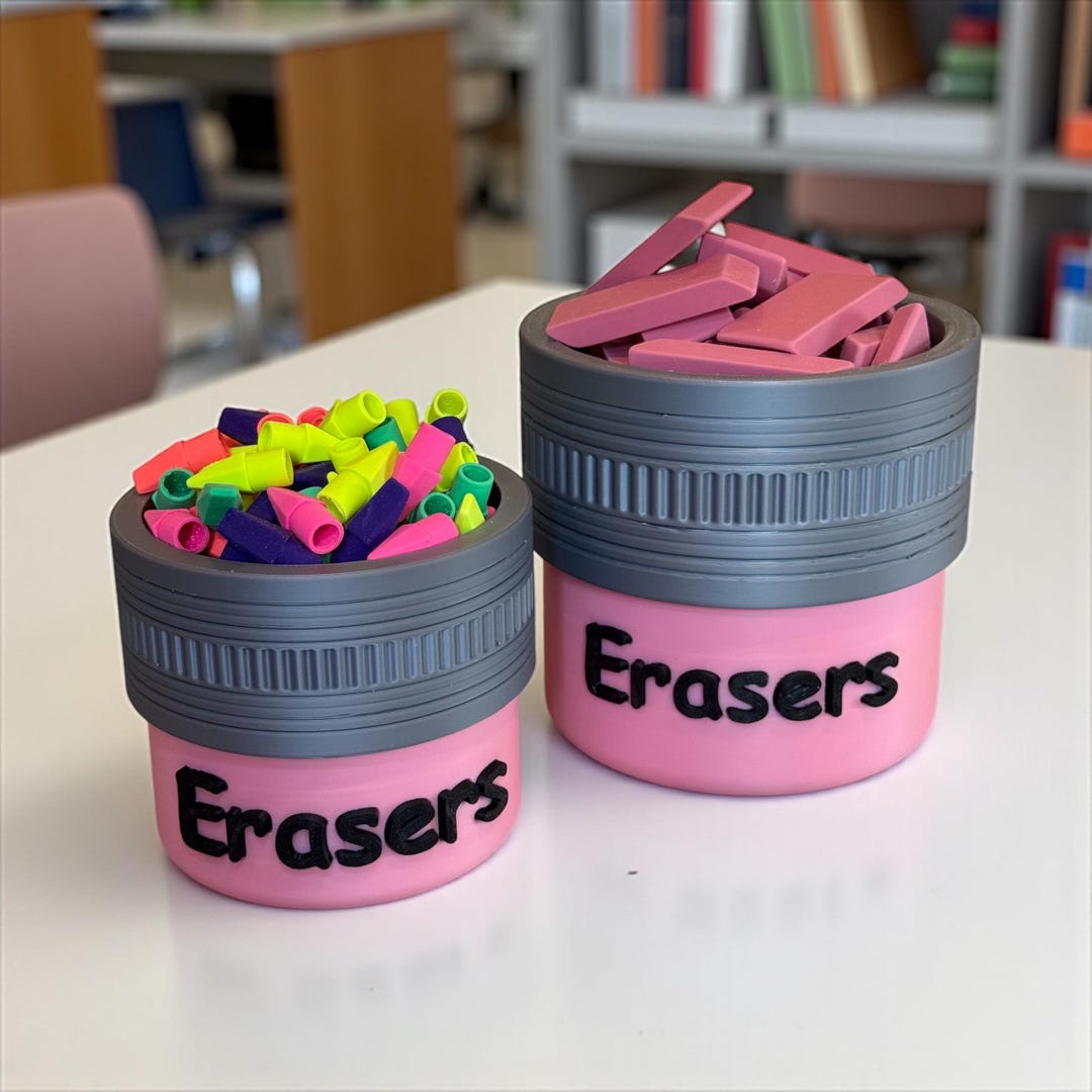 Cap and Standard Eraser Containers for the Classroom - Etsy