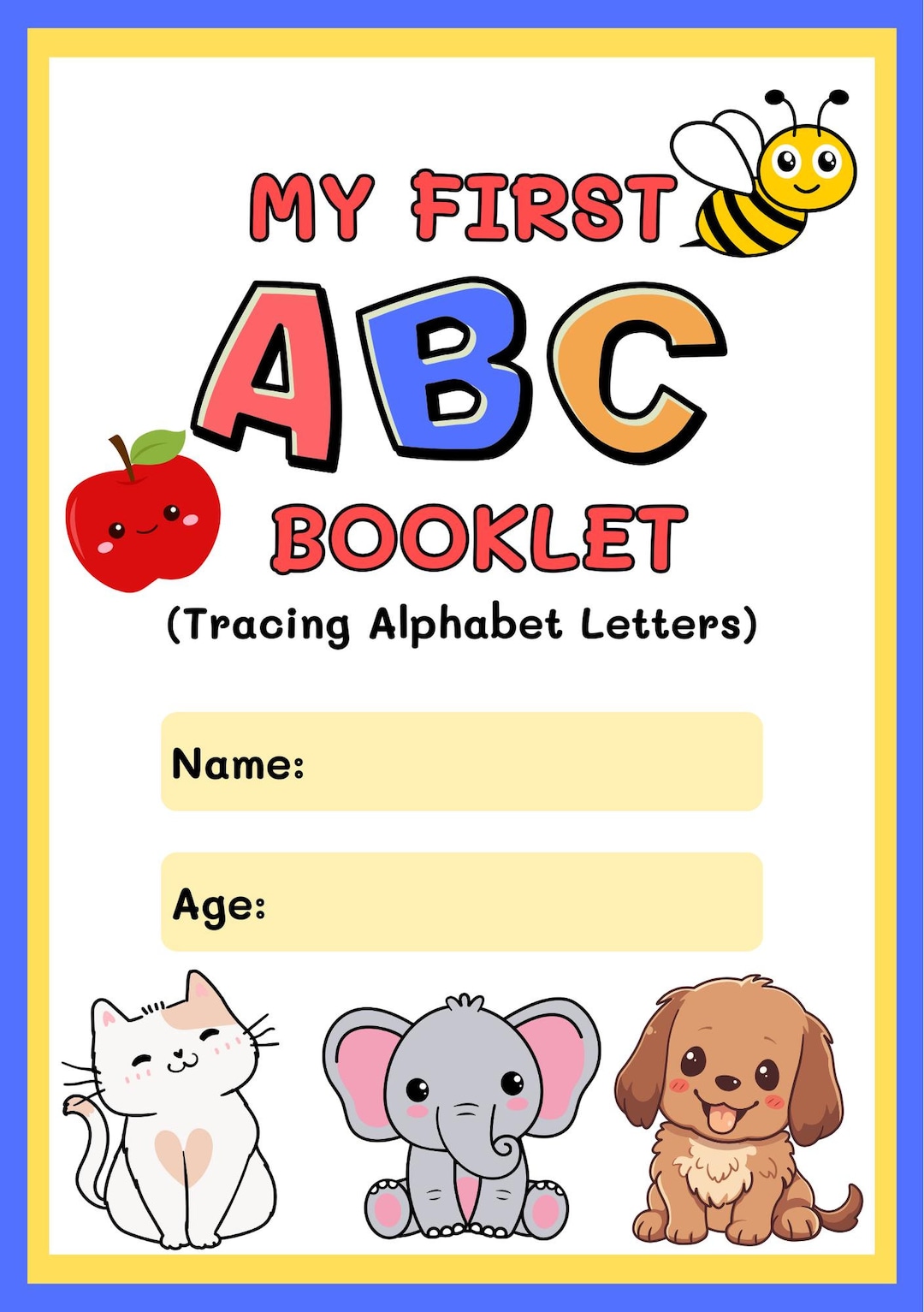 My First ABC Tracing Booklet for Toddlers - Etsy