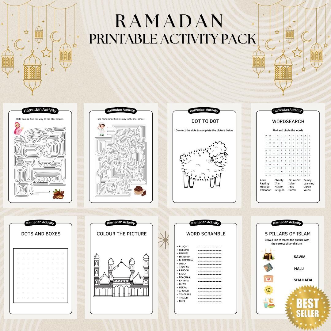 Digital Children's Activity Book, Ramadan Activities, Colouring, Games ...
