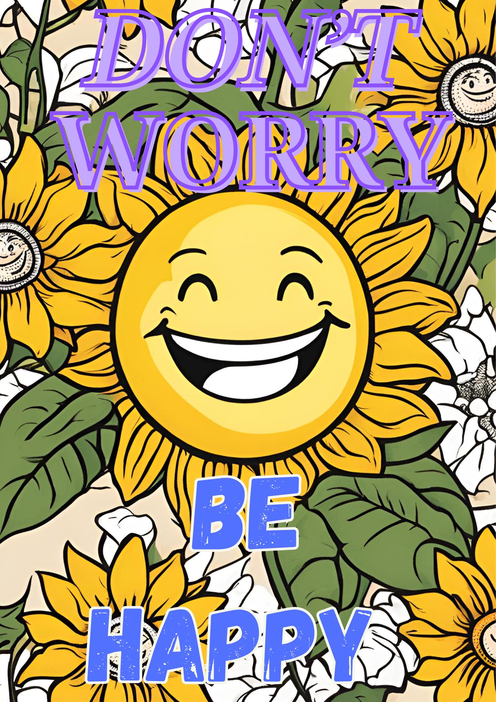 Don't Worry, Be Happy Digital Poster - Etsy