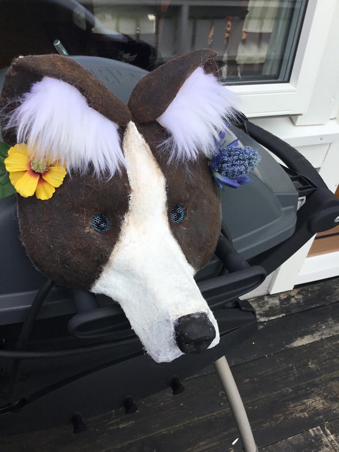 Brown Border Collie Mask - Etsy