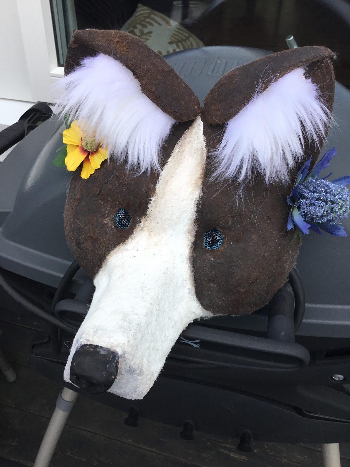 Brown Border Collie Mask - Etsy