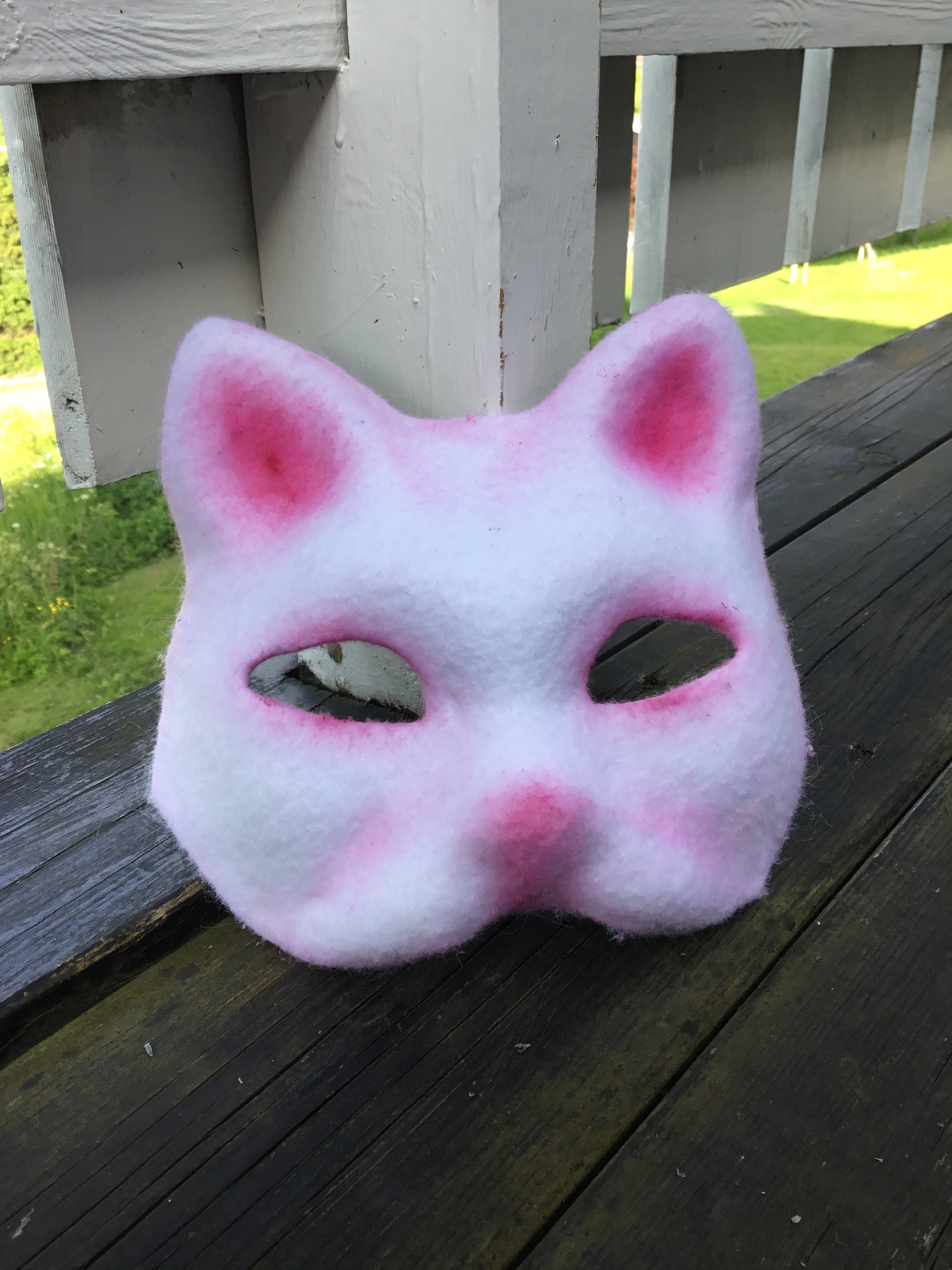 White Cat Mask - Etsy