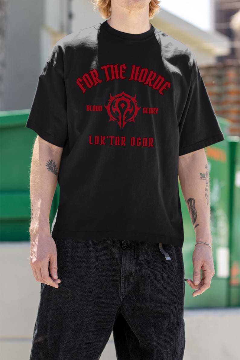 For the Horde Blood and Glory Lok'tar Ogar T-shirt, Gamer Gift, Fantasy ...