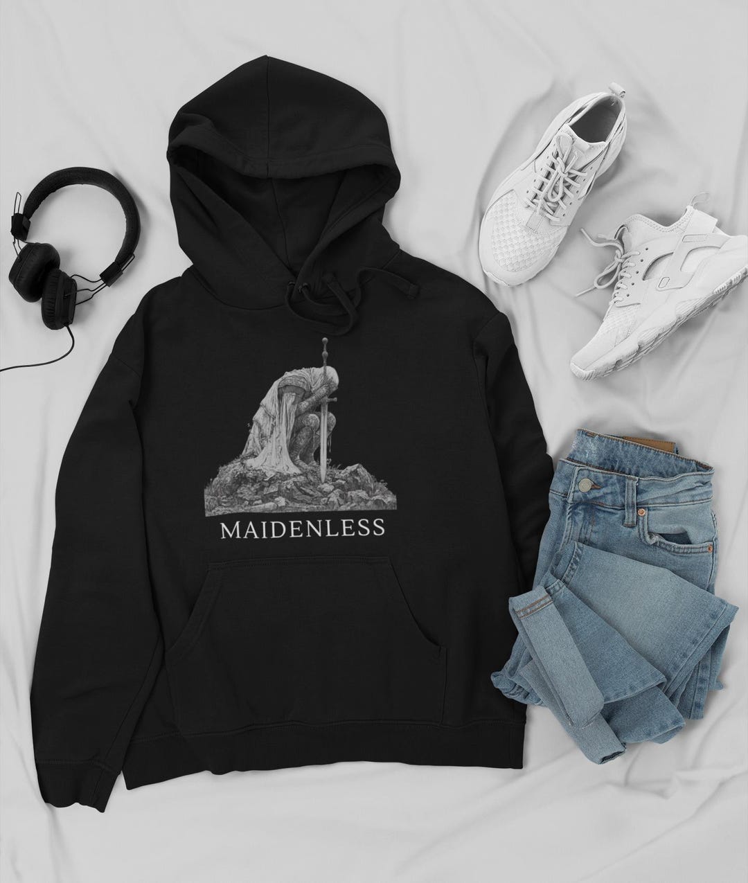 Maidenless Knight Hoodie: Elden Ring Medieval Fantasy Graphic ...