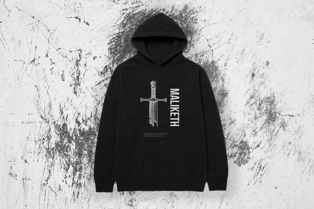 Elden Ring Maliketh Hoodie, Black Hoodie With Sword Design, Shadowbound ...