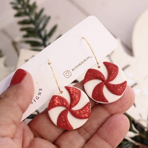 Gold Hoop Peppermint Earrings - Etsy