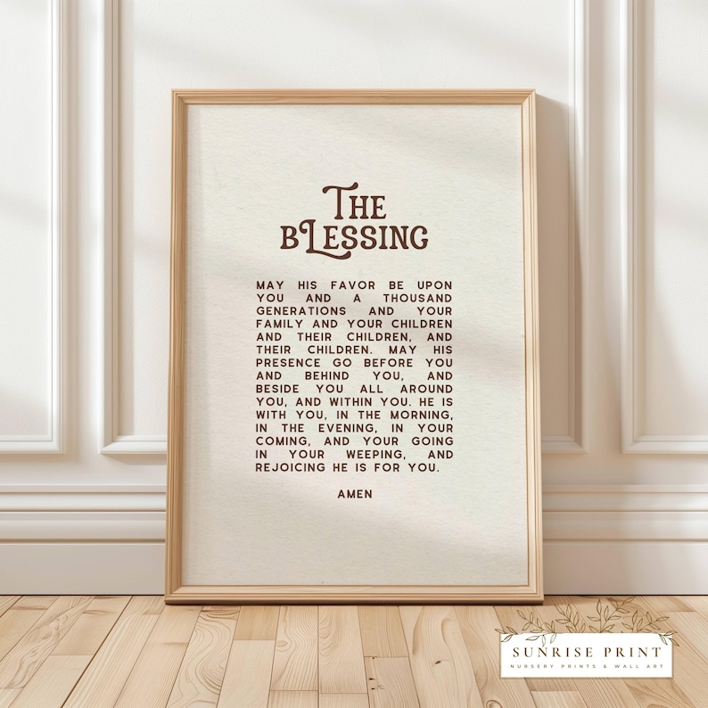 The Blessing Printable Elevation Worship Lyrics Wall Art Numbers 6:24 ...