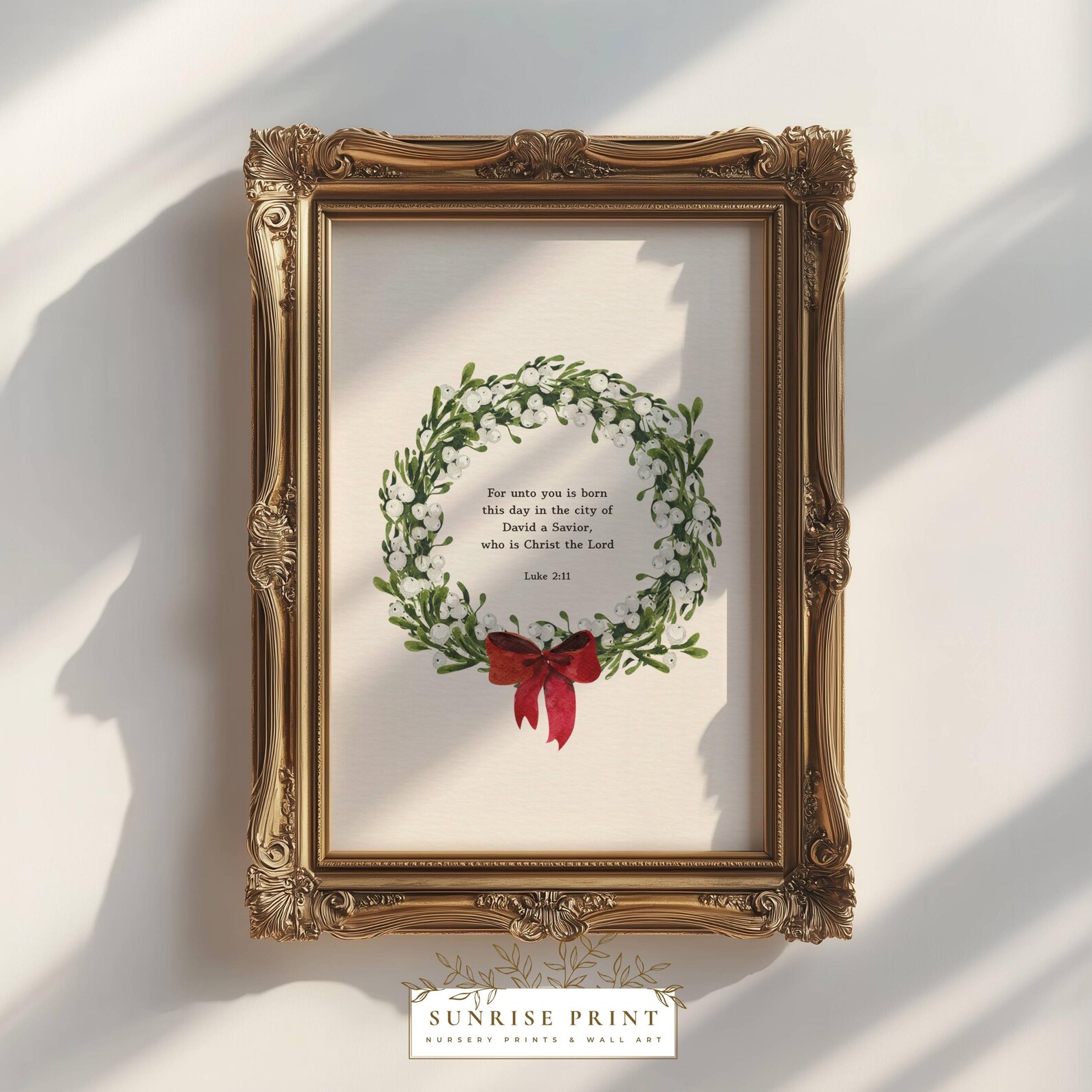 Luke 2 Wall Art Christ is Born Artwork Christmas Holiday Decor Vintage ...
