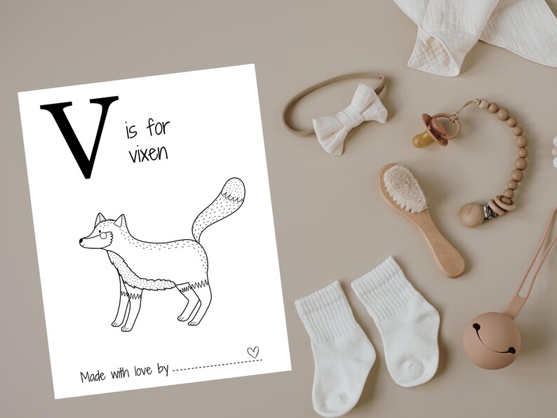 Woodland Baby Shower ABC Book Forest Animals ABC Coloring Book Outdoor ...