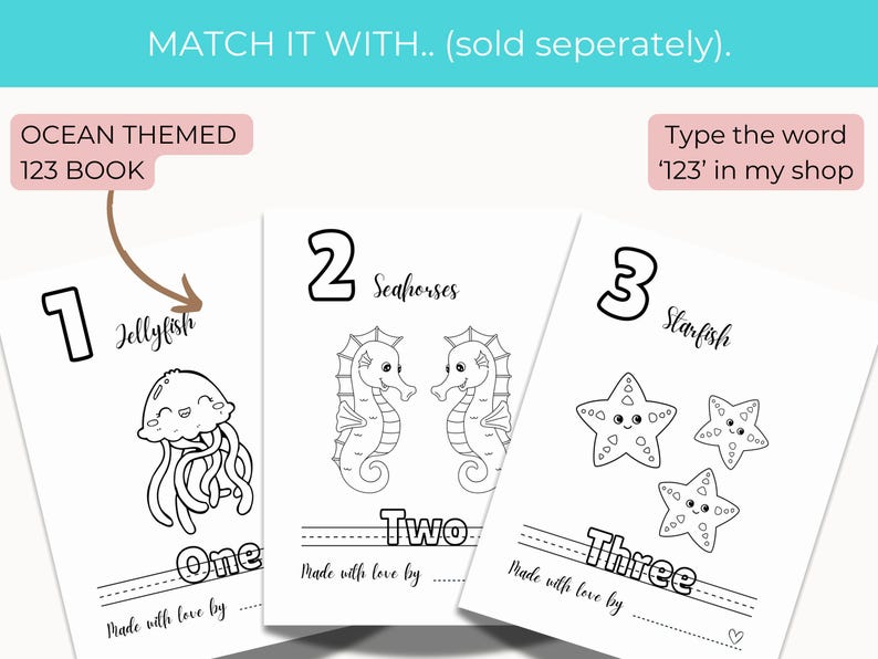 Ocean Baby Shower ABC Coloring Book Ocean Animals Alphabet Under the ...