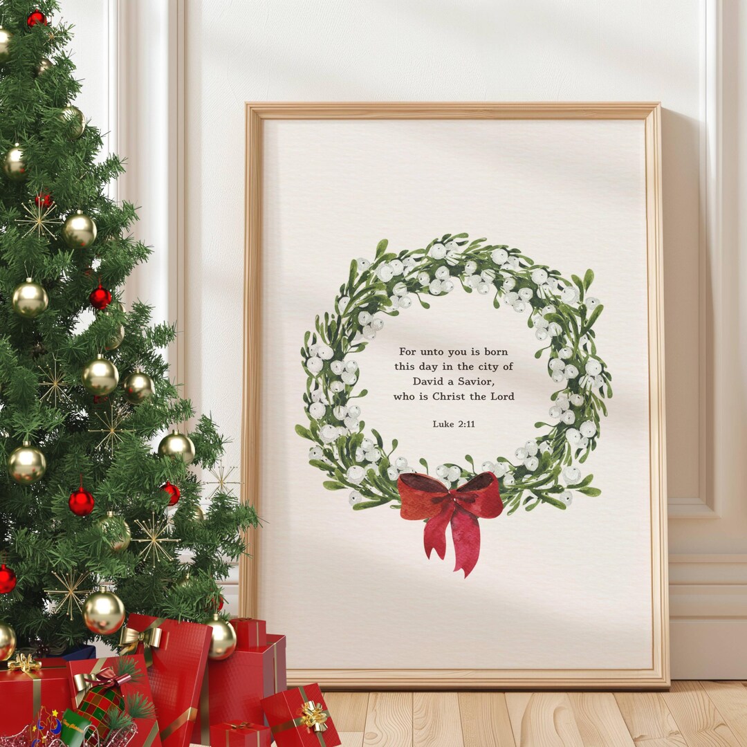 Luke 2 Wall Art Christ is Born Artwork Christmas Holiday Decor Vintage ...