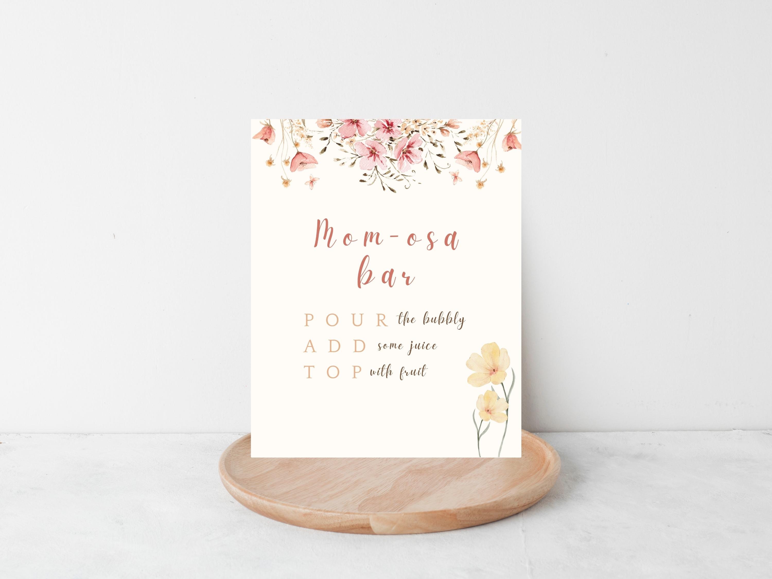 Mimosa Bar Sign, Baby Shower Momosa Bar Sign, Mimosa Bar Sign Printable ...
