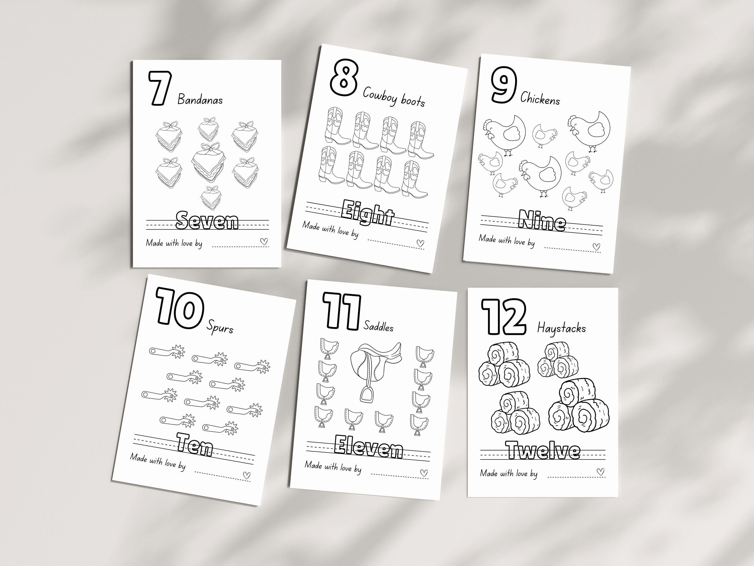 123 Baby Shower Coloring Book, Baby's First 123 Book, Cowboy Themed ...