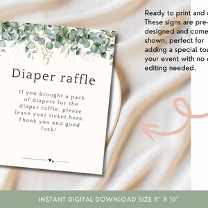 Eucalyptus Baby Shower Sign Bundle Greenery Baby Shower Printables ...