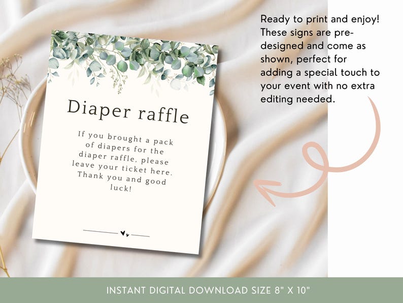 Eucalyptus Baby Shower Sign Bundle Greenery Baby Shower Printables ...