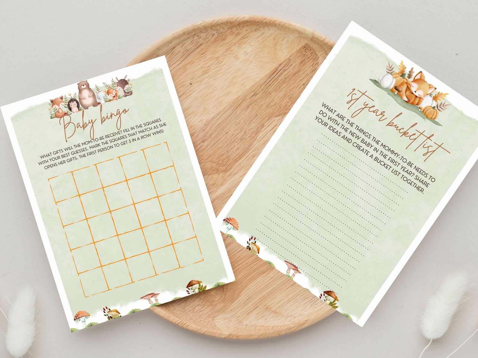 Woodland Baby Shower Game Bundle, Woodland Animals Baby Shower Games ...