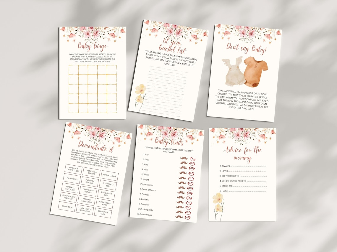 Baby in Bloom Games Floral Baby Shower Activity for Guest Entertainment ...