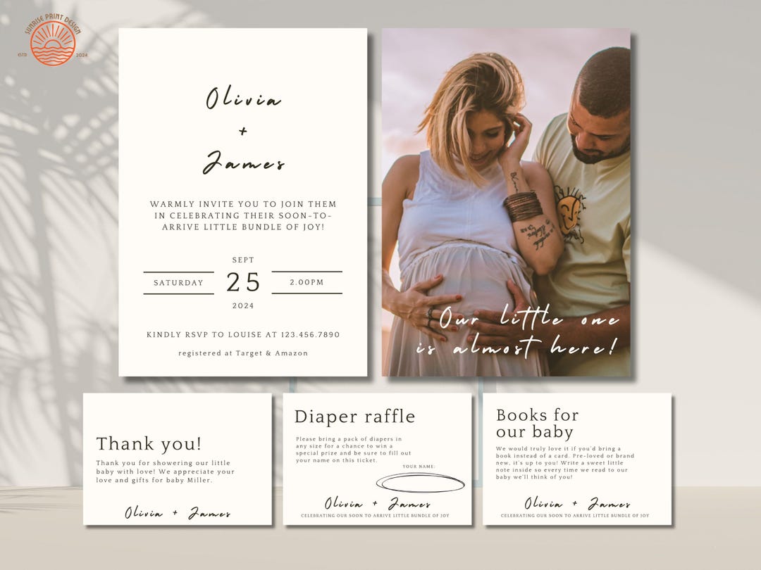 Editable Couples Baby Shower Invitation Bundle, Couples Baby Shower ...