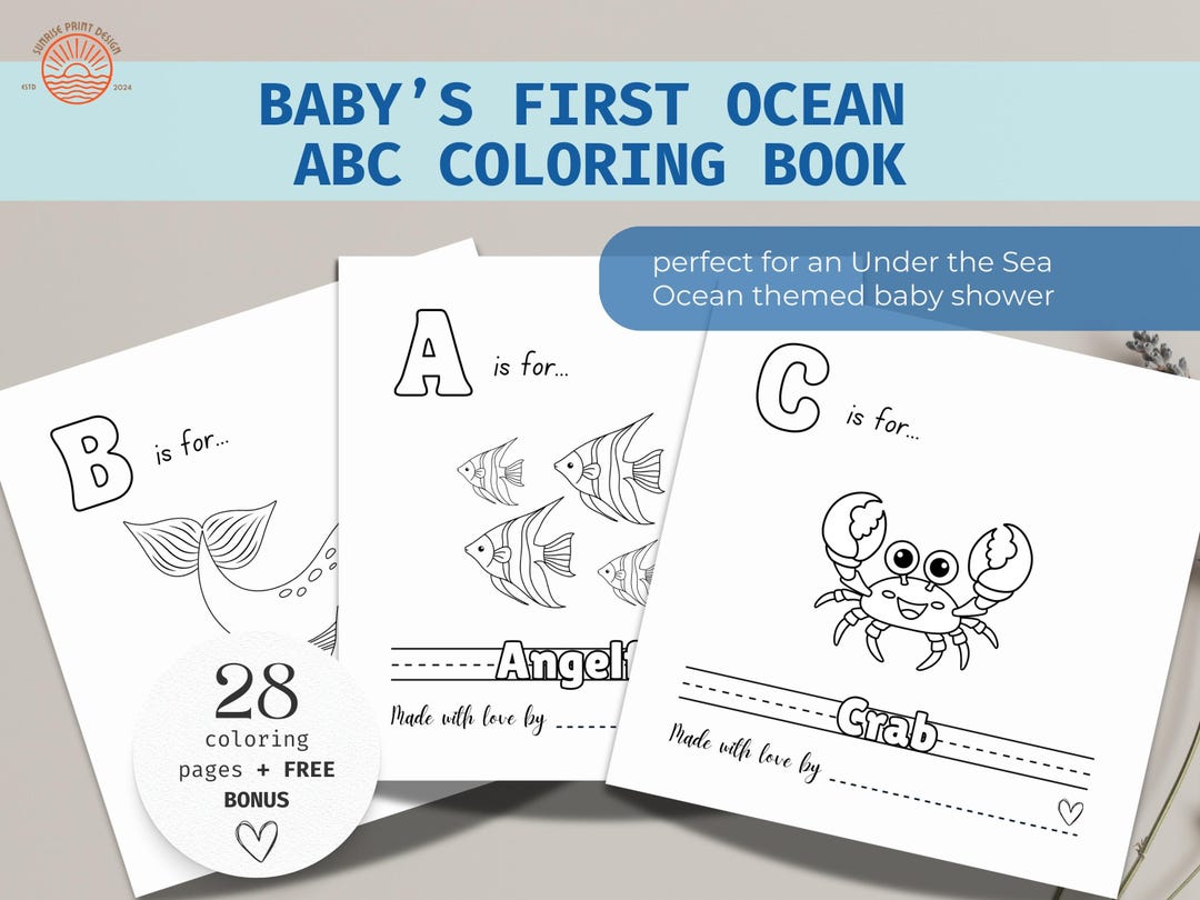 Ocean Baby Shower ABC Book Printable | Under the Sea Baby Shower ...