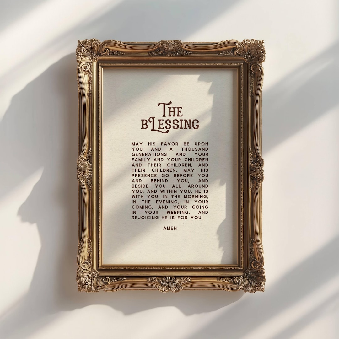 The Blessing Printable Elevation Worship Lyrics Wall Art Numbers 6:24 ...