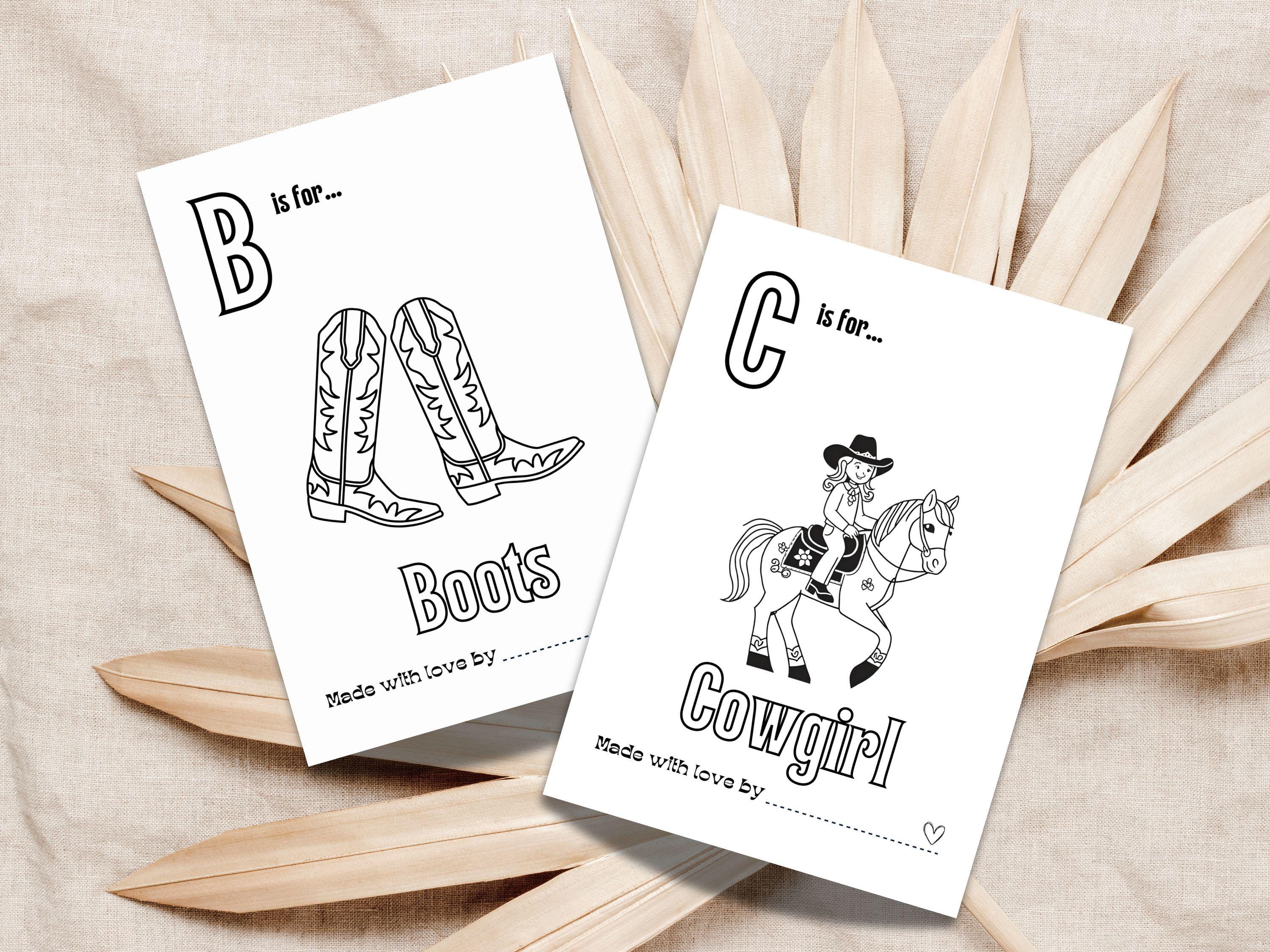 Cowgirl Baby Shower Game Babys First ABC Book Printable Alphabet ...