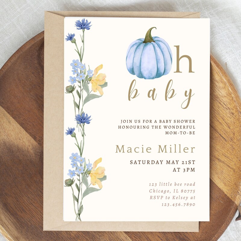 Pumpkin Baby Shower Invites - Etsy