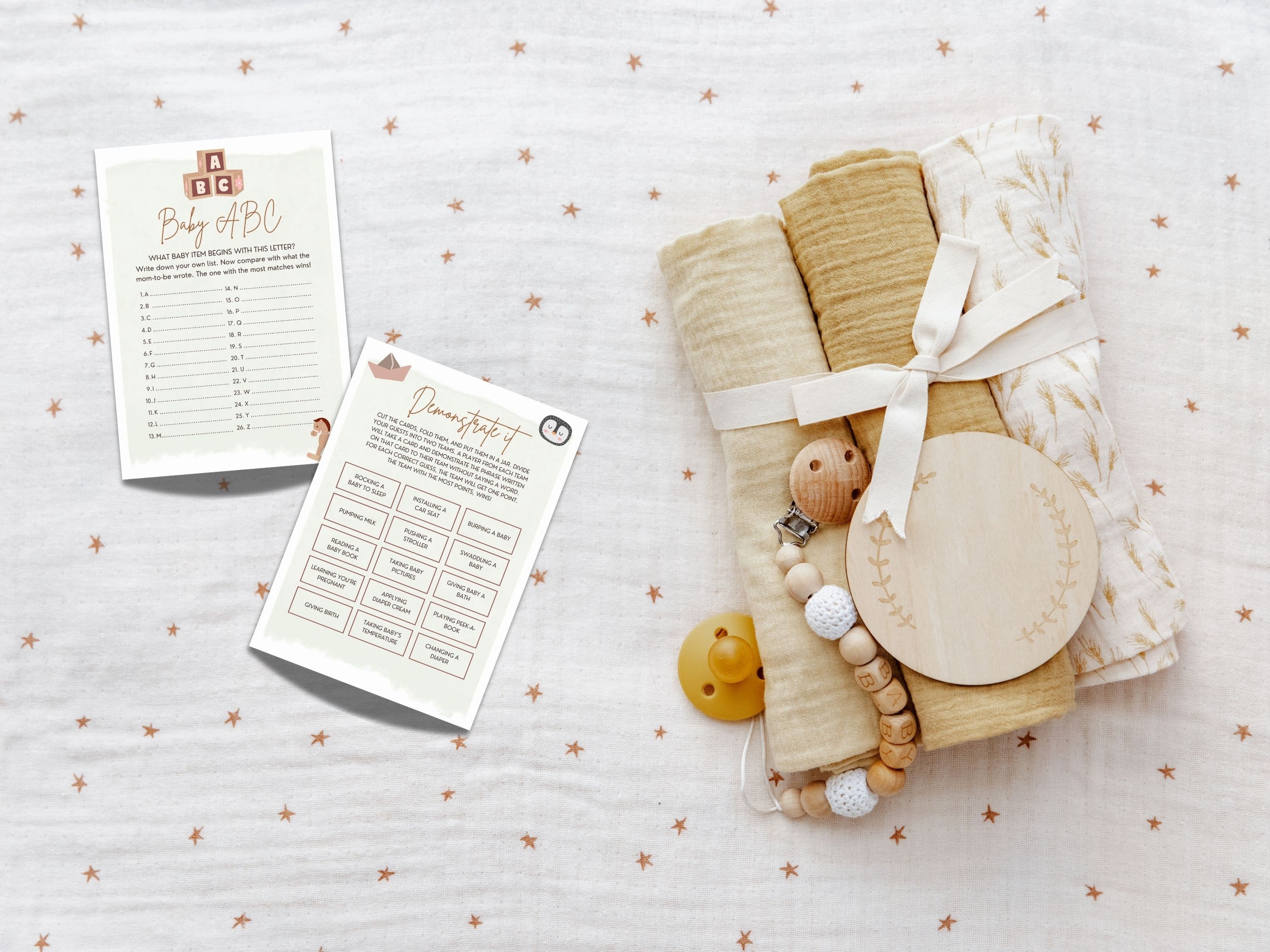 Baby Shower Game Bundle, Boho Baby Shower Game Kit, Printable Baby ...