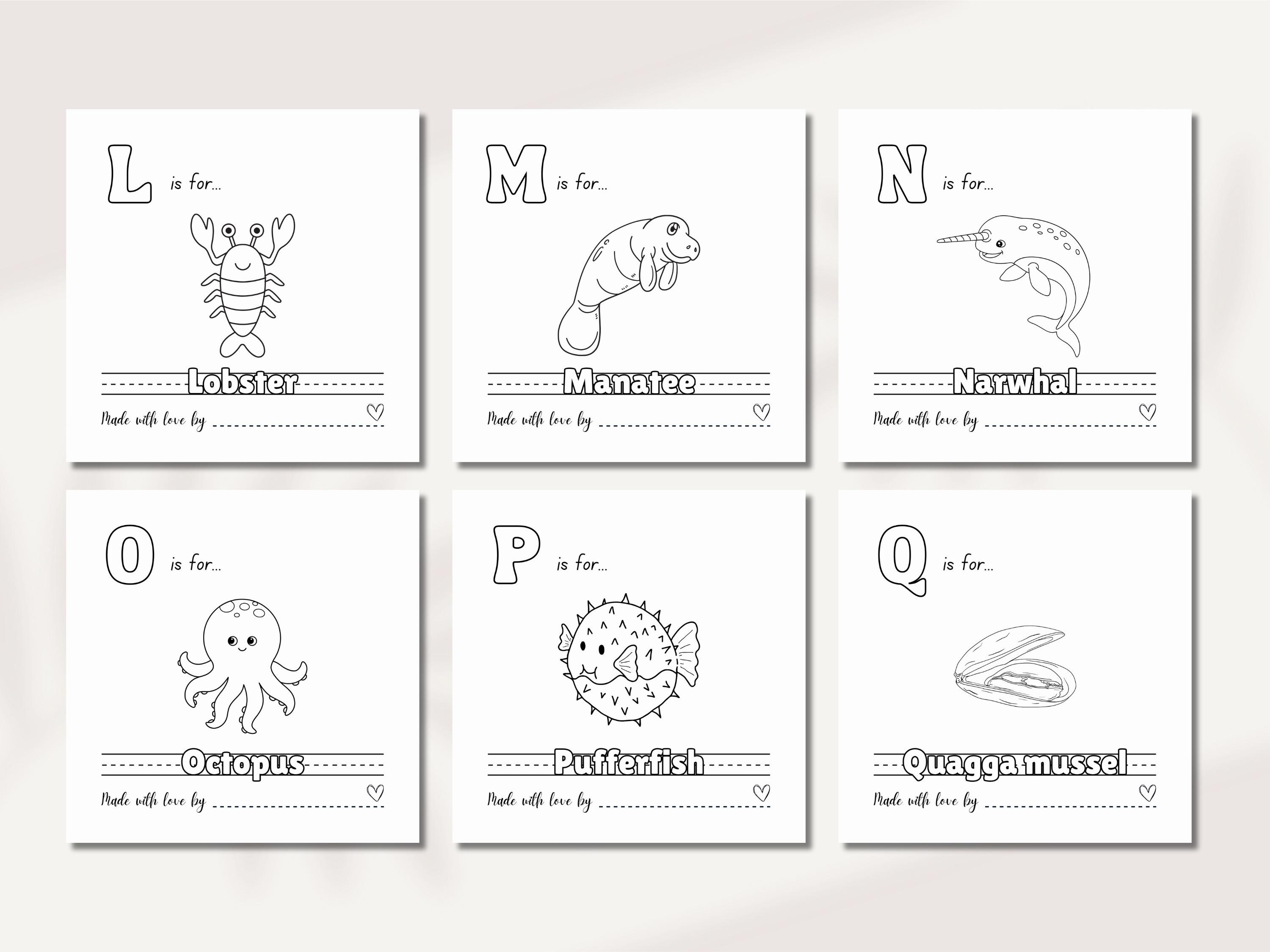 Ocean Baby Shower ABC Book Printable | Under the Sea Baby Shower ...