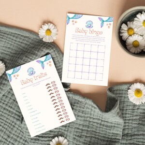 A Little Mermaid Baby Shower Game Bundle, Baby Shower Bingo, Mermaid ...