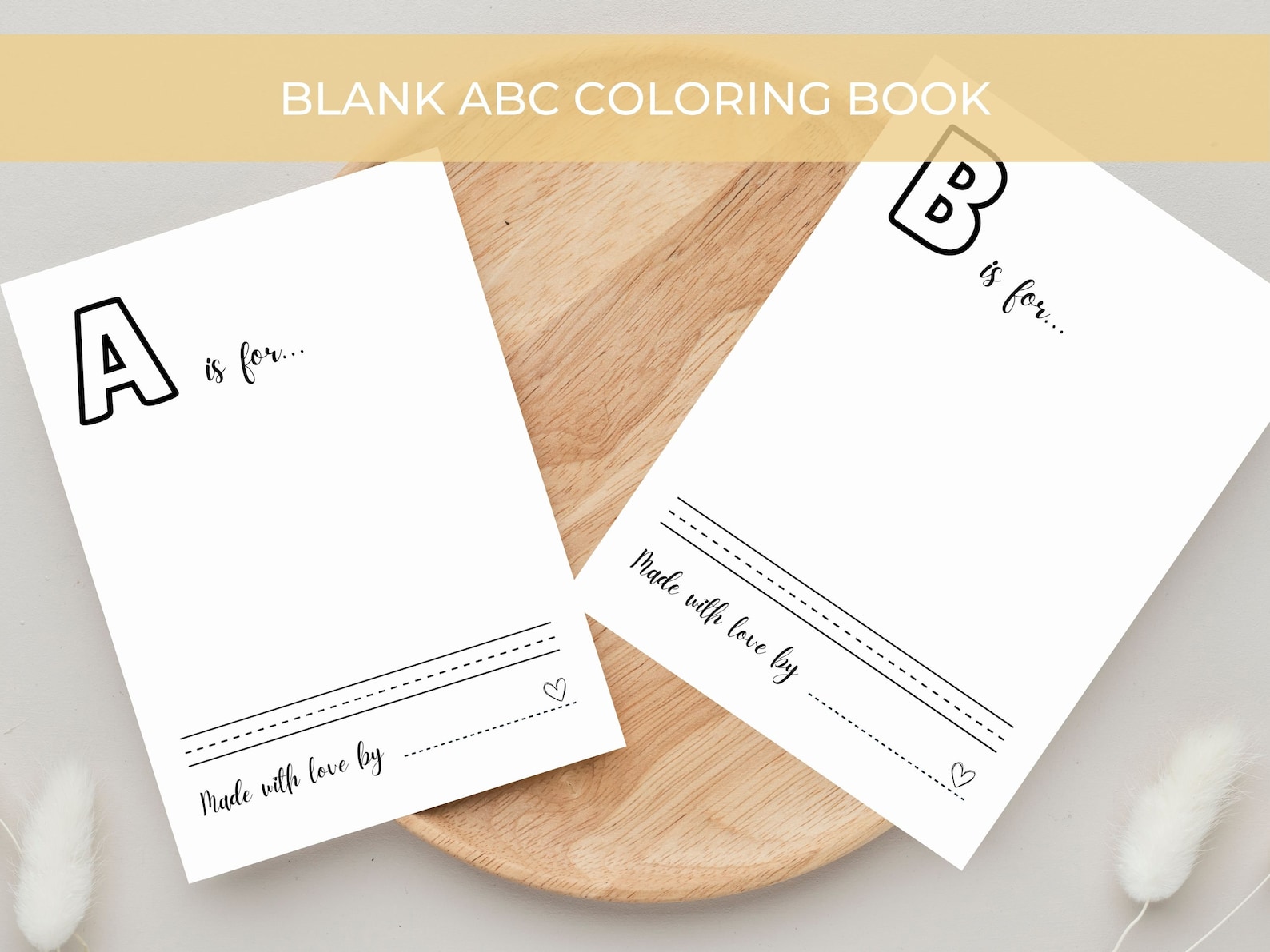 Blank Alphabet Book, Baby's First ABC Book, ABC Coloring Pages, Baby's ...